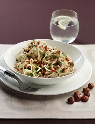 Hazelnut, Chilli and Garlic Pasta